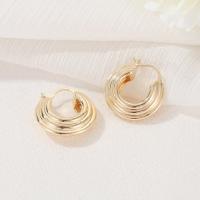 China Fashion High Quality Brass 14K Gold Plated Large Twisted Hoop Earrings for sale