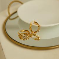 China Unique Design 14K Gold Plated Big Twisted Round Shape Hoop Earrings for sale