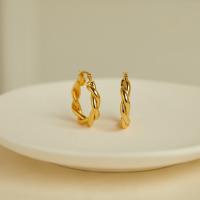 China Unique Design 14K Gold Plated Big Twisted Round Shape Hoop Earrings for sale