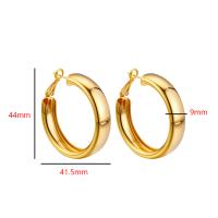 China Fashion Hip Hop Jewelry Earring Brass 14K Plated Real Gold Exaggerated Large Round Smooth Surface Hoop Earrings for sale