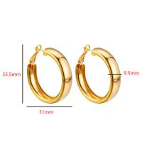 China Fashion Hip Hop Jewelry Earring Brass 14K Plated Real Gold Exaggerated Large Round Smooth Surface Hoop Earrings for sale