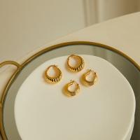 China New Style 14K Gold Plated Croissant Shape Stainless Steel Hoop Earrings for sale