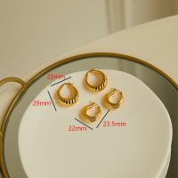 China New Style 14K Gold Plated Croissant Shape Stainless Steel Hoop Earrings for sale