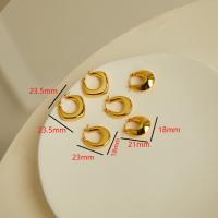 China Fashion Design 14K Gold Plated Geometric Semi Circular Female Minimalist Smooth U Shaped Earrings Hoop Earrings for sale