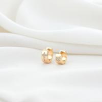 China Wholesale Fashion 14K Gold Plated Jewelry Hoop Earrings With Round Zircon Cross and Heart Patterns Huggie Earring for sale