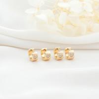China Wholesale Fashion 14K Gold Plated Jewelry Hoop Earrings With Round Zircon Cross and Heart Patterns Huggie Earring for sale