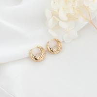 China Factory Direct Fashion Design Jewelry 14K Gold Plated Circular Hollow Circular Wave Pattern Hoop Earrings Women's Ear Buckle for sale