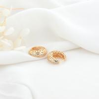 China Factory Direct Fashion Design Jewelry 14K Gold Plated Circular Hollow Circular Wave Pattern Hoop Earrings Women's Ear Buckle for sale