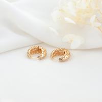 China Factory Direct Fashion Design Jewelry 14K Gold Plated Circular Hollow Circular Wave Pattern Hoop Earrings Women's Ear Buckle for sale