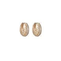 China Factory Direct Fashion Design Jewelry 14K Gold Plated Circular Hollow Circular Wave Pattern Hoop Earrings Women's Ear Buckle for sale