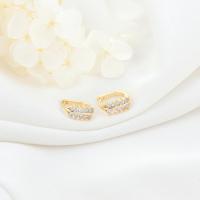 China New Design 14K Gold Plated Inlaid Zircon Huggie Hoop Earrings for sale