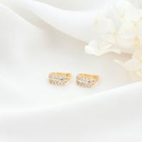 China New Design 14K Gold Plated Inlaid Zircon Huggie Hoop Earrings for sale