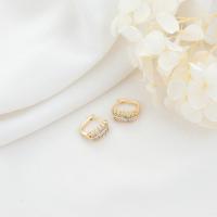 China New Design 14K Gold Plated Inlaid Zircon Huggie Hoop Earrings for sale
