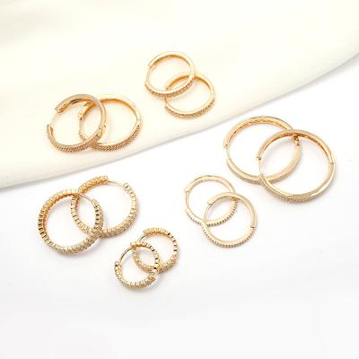 China Factory Wholesale Fashion Female Round Multi Sizes Large Circle Earrings Inlaid With Zircon Hoop Earring for sale