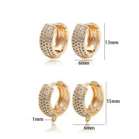 China Fashion 14K Gold Plated Zircon Inlaid Women's Hoop Earrings Diy Jewelry Earring Looped Ear Buckles for sale