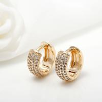 China Fashion 14K Gold Plated Zircon Inlaid Women's Hoop Earrings Diy Jewelry Earring Looped Ear Buckles for sale