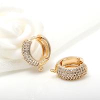 China Fashion 14K Gold Plated Zircon Inlaid Women's Hoop Earrings Diy Jewelry Earring Looped Ear Buckles for sale