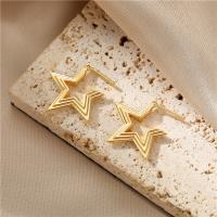 China 14K Gold-Plated Earring Zircon Large Hoop Earrings 925 Silver Needle Five-Pointed Star Twist Earrings for Women for sale