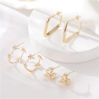 China Wholesale Fashion Brass 14K Gold S925 Silver Needle Earrings Butterfly Irregular Earrings Square Earrings for sale