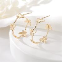 China Wholesale Fashion Brass 14K Gold S925 Silver Needle Earrings Butterfly Irregular Earrings Square Earrings for sale