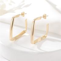China Wholesale Fashion Brass 14K Gold S925 Silver Needle Earrings Butterfly Irregular Earrings Square Earrings for sale
