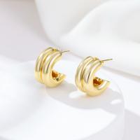 China Hot Sale High End Womens Nickle Free Gold Coated Hoop Earrings Gold Plated Jewelry for sale