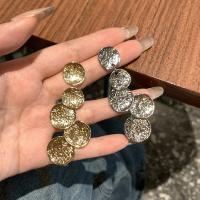 China Fashion Party Round Shape Stud Earring Factory Wholesale Custom Brass 14k Gold Plated Multi Layered Women's Jewelry Earrings for sale