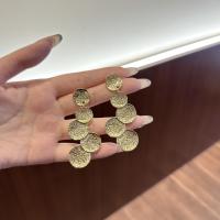 China Fashion Party Round Shape Stud Earring Factory Wholesale Custom Brass 14k Gold Plated Multi Layered Women's Jewelry Earrings for sale