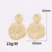 China Wholesale Fashion Brass  Plated 14K Gold Statement Double Round Flower Stud Earring WaterproofVintage Jewelry Party Earrings for sale