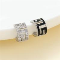 China Wholesale High Quality Jewelry Earrings Sliver Trendy CZ Brass Enamel Black Palladium Stud Earrings Plating for Women for sale