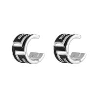 China Wholesale High Quality Jewelry Earrings Sliver Trendy CZ Brass Enamel Black Palladium Stud Earrings Plating for Women for sale