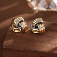 China Factory Wholesale New Simple Personality Wrapped Circle Twist Stud Brass Gold Plated Jewelry Earrings for Women for sale