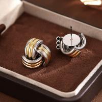 China Factory Wholesale New Simple Personality Wrapped Circle Twist Stud Brass Gold Plated Jewelry Earrings for Women for sale