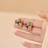 China Factory Wholesale New Simple Personality Wrapped Circle Twist Stud Brass Gold Plated Jewelry Earrings for Women for sale