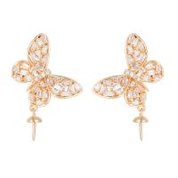 China Brass 14K Gold Plated 925 Silver Needle Zircon Dragon Flower Butterfly Enamel Leaf DIY Jewelry Earrings Accessories for sale