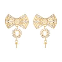 China Brass 14k Gold Plated Zircon Studs Butterfly Enamel Flower Earring for Women's Fashion Earrings Accessories for sale