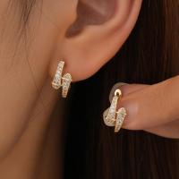 China 14K Gold Plated Fashion Jewelry Hoop Earing Cubic Zircon Earrings Jewelry Accessories for Women for sale