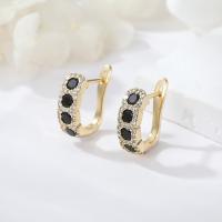 China 14K Gold Plated Fashion Jewelry Hoop Earing Cubic Zircon Earrings Jewelry Accessories for Women for sale