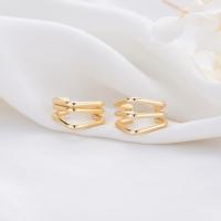 China Fashion and Minimalist 14K Gold Plated Geometric Multi Layer Women's Earring Hypoallergenic Jewelry Studs Earrings for sale