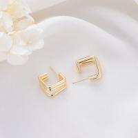 China Fashion and Minimalist 14K Gold Plated Geometric Multi Layer Women's Earring Hypoallergenic Jewelry Studs Earrings for sale