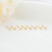 China Wholesale 14K Gold Plated Brass Fashion Small Stud Earring in Star Butterfly Heart and Moon Shapes Jewelry Earrings for sale
