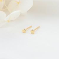 China Wholesale 14K Gold Plated Brass Fashion Small Stud Earring in Star Butterfly Heart and Moon Shapes Jewelry Earrings for sale