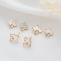 China Factory Wholesaled Diy Jewelry Earring Accessories 14K Gold Plated Inlaid Shell Cloud Shape Stud Earrings for sale