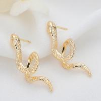 China Factory Wholesale Brass 14K Gold Plated Snake Studs Earring Fashion Jewelry Earrings for sale