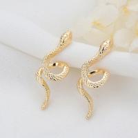 China Factory Wholesale Brass 14K Gold Plated Snake Studs Earring Fashion Jewelry Earrings for sale