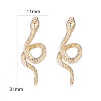 China Factory Wholesale Brass 14K Gold Plated Snake Studs Earring Fashion Jewelry Earrings for sale