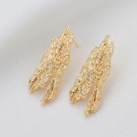 China Jiexing 14K Gold Plated Unique Design Irregular Lava Shape Earring Fashion Women's Jewelry Studs Earrings for sale
