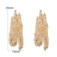 China Jiexing 14K Gold Plated Unique Design Irregular Lava Shape Earring Fashion Women's Jewelry Studs Earrings for sale