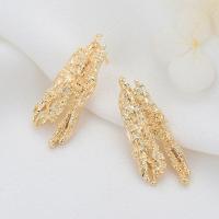 China Jiexing 14K Gold Plated Unique Design Irregular Lava Shape Earring Fashion Women's Jewelry Studs Earrings for sale