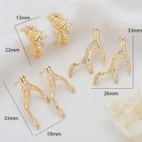 China Fashion Design 14K Gold Plated Tree Branch Shape Stud Earrings for sale